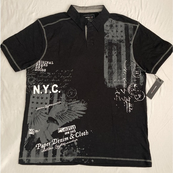 Paper Denim & Cloth | Shirts | Mens Blackgrey Paper Denim Cloth Graphic ...
